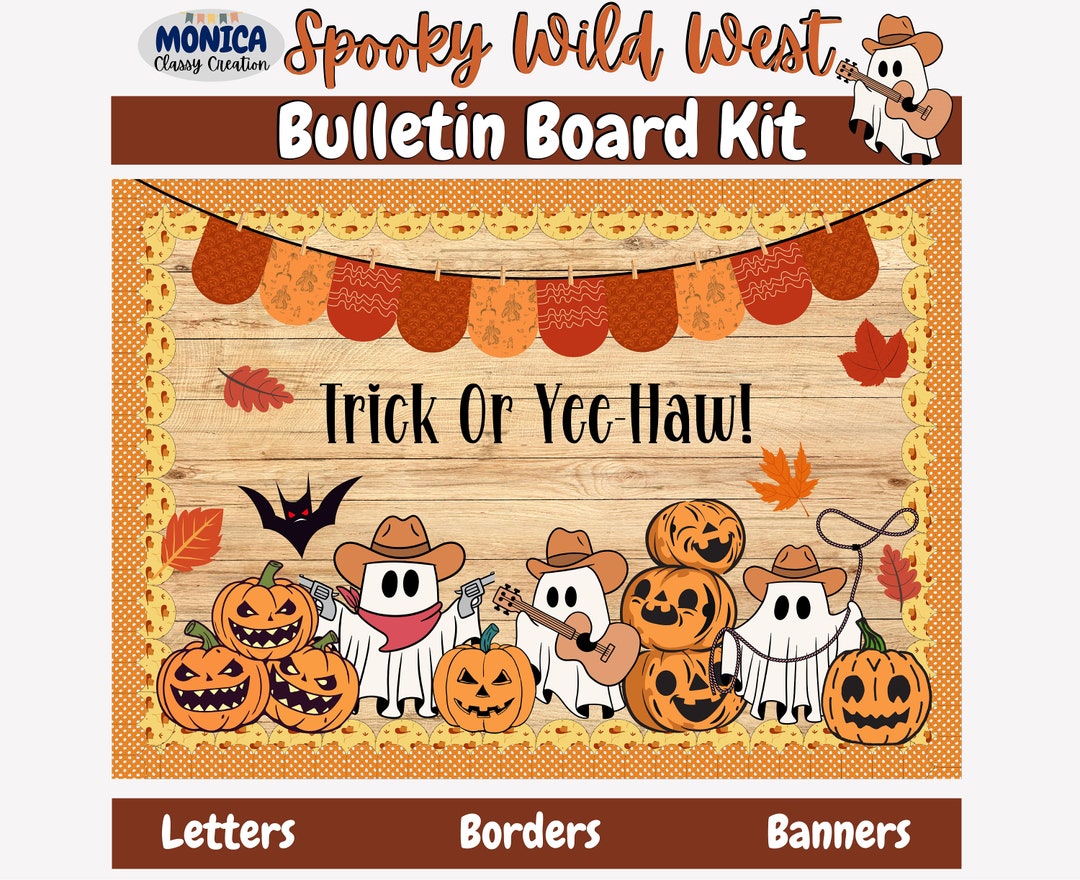 Halloween Spooky Wild West Bulletin Board Kit-fall Boho - Etsy