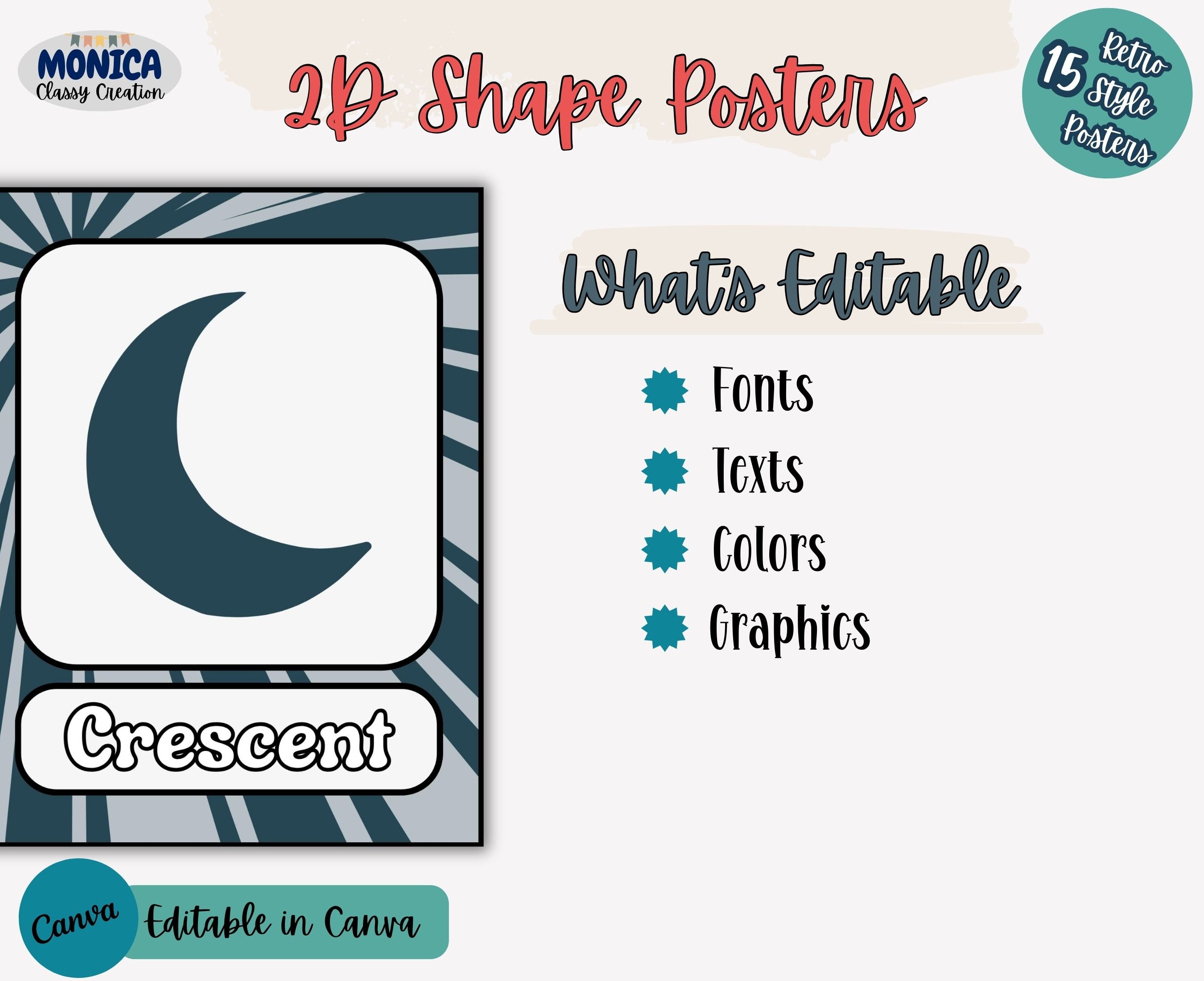 Retro Groovy Theme 2D Shape Posters-classroom Decor - Etsy