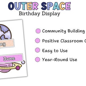 Birthday Bulletin Board Display Editable Space Theme Our Birthday ...