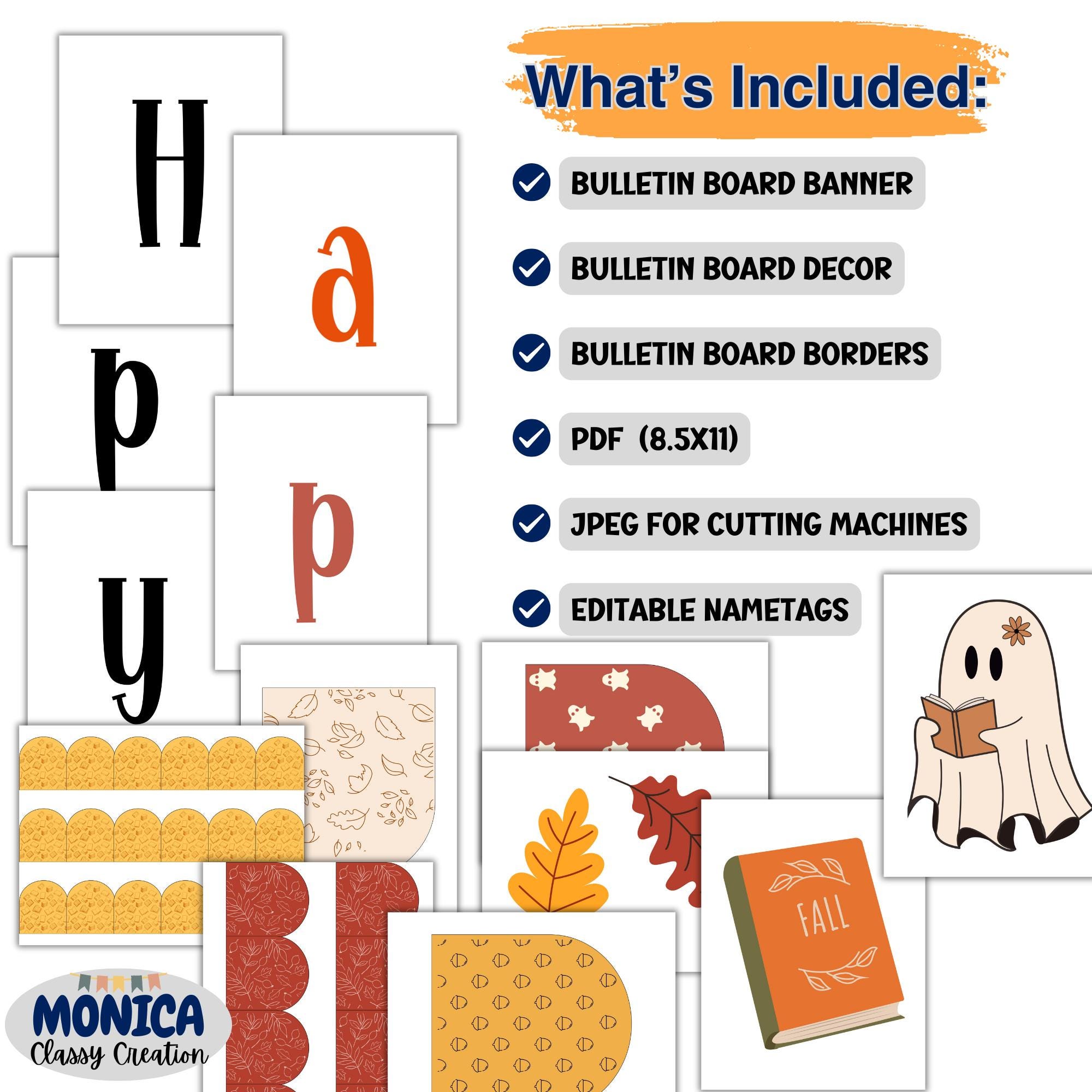 Fall Reading Bulletin Board Kit Library Autumn Classroom Decor Falling ...