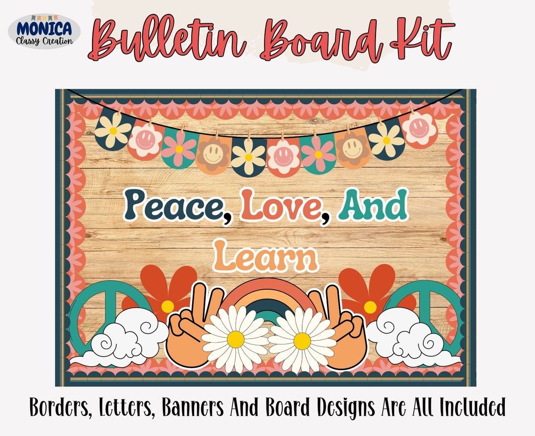 Retro Groovy Bulletin Board Kit-classroom Door Decor-modern - Etsy
