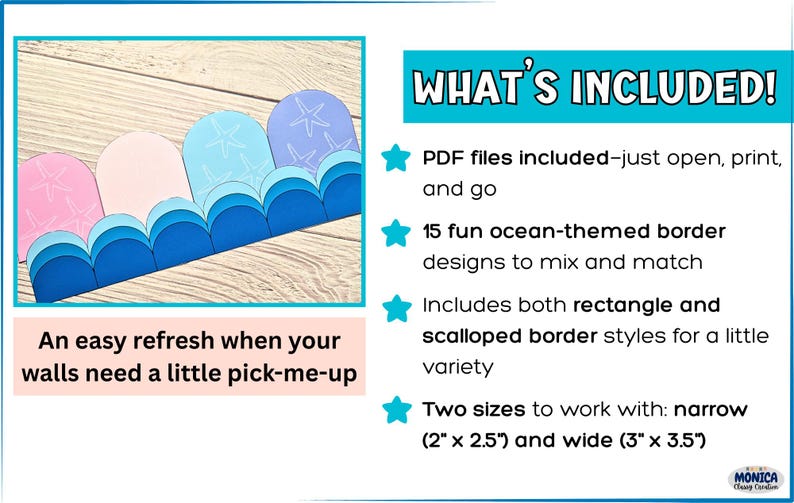 Ocean Bulletin Board Borders Under the Sea Theme Classroom Door Decor ...