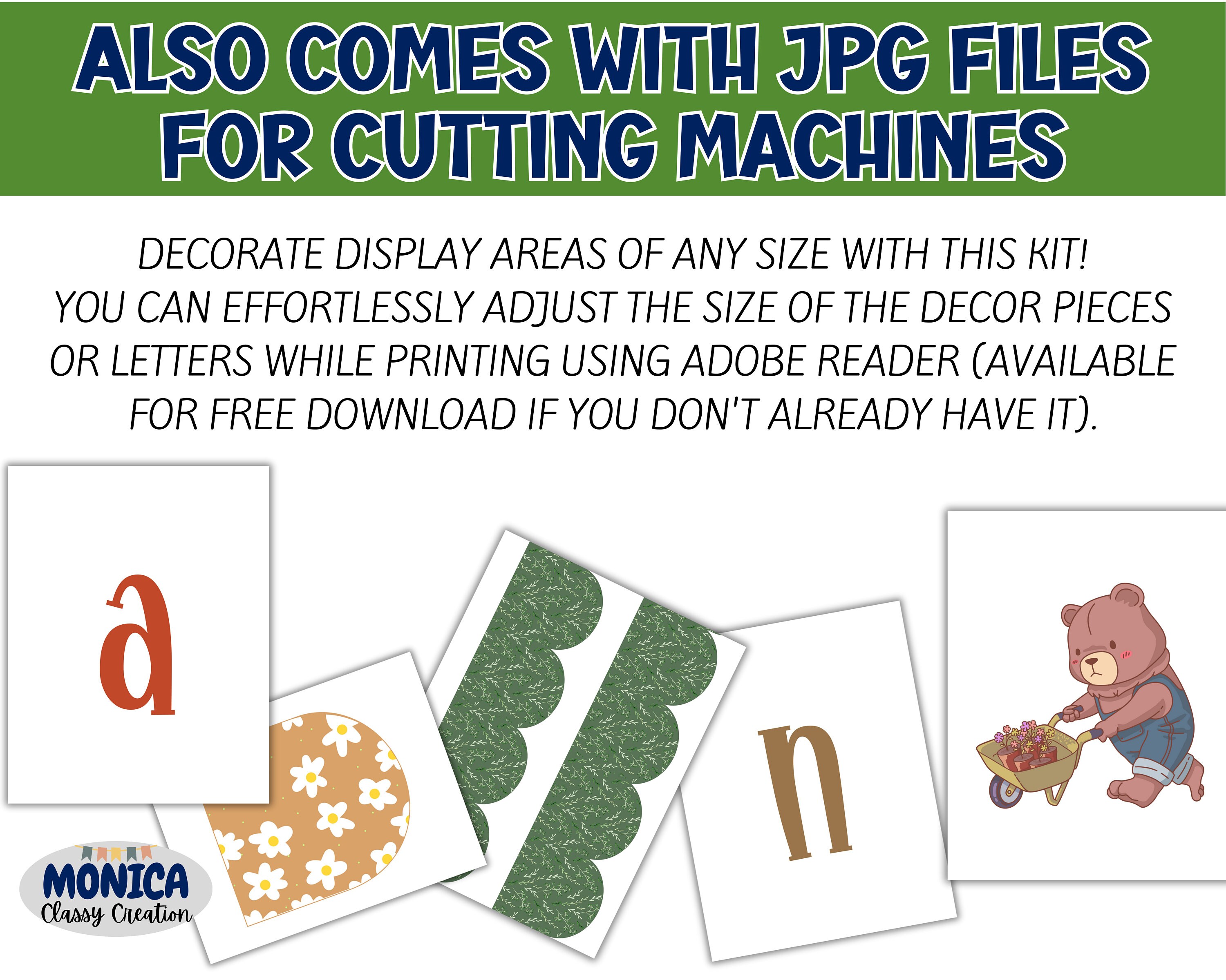 Garden Bulletin Board Kit-modern Greenery Theme Classroom Door Decor ...