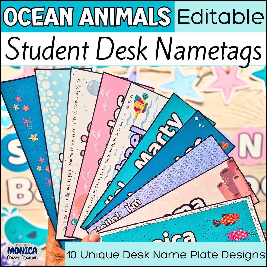 Bright Student Desk Name Plates Classroom Desk Nametags Pastel Name ...
