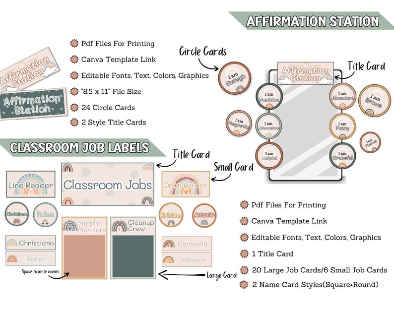 Boho Rainbow Classroom Decor Bundle-elementary Classroom Theme Ideas ...