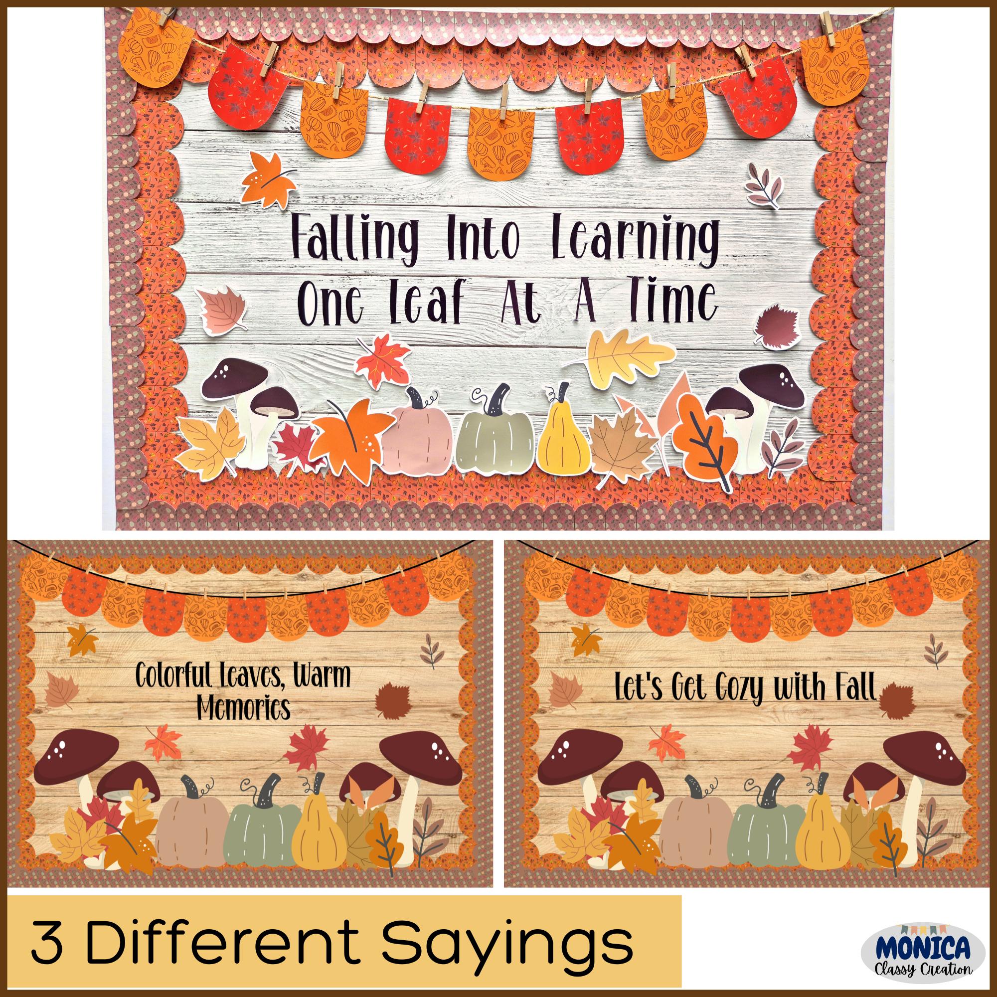 Boho Fall Bulletin Board Kit Pumpkin Patch Classroom Door Decor Autumn ...