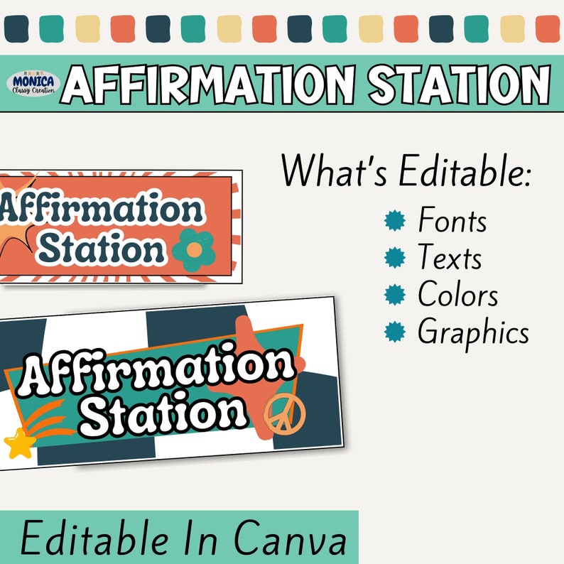 Classroom Mirror Affirmation Station for Kids-retro Groovy Classroom ...