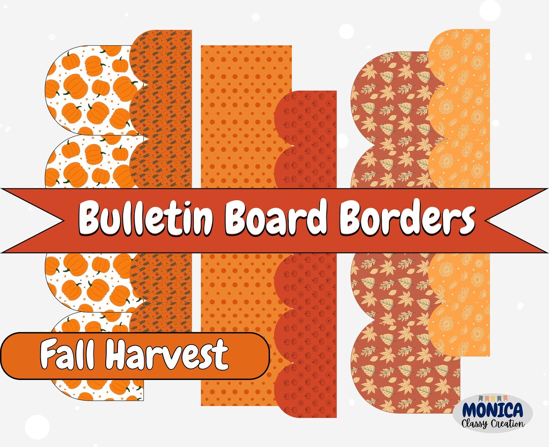 Fall Harvest Boho Bulletin Board Borders-classroom Door Decor-teacher ...