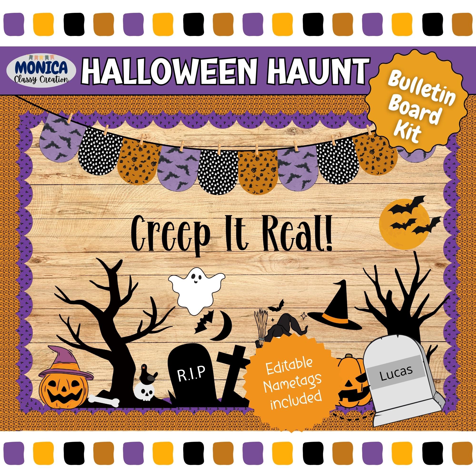 Halloween Ghost Haunted Bulletin Board Kit-teacher Resource -fall ...