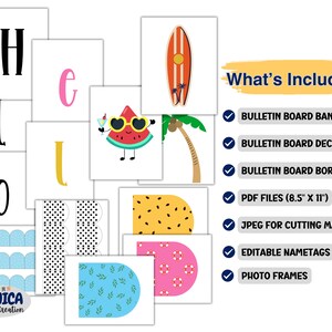 End of the Year Bulletin Board Kit-hello Summer Vibes Classroom Door ...