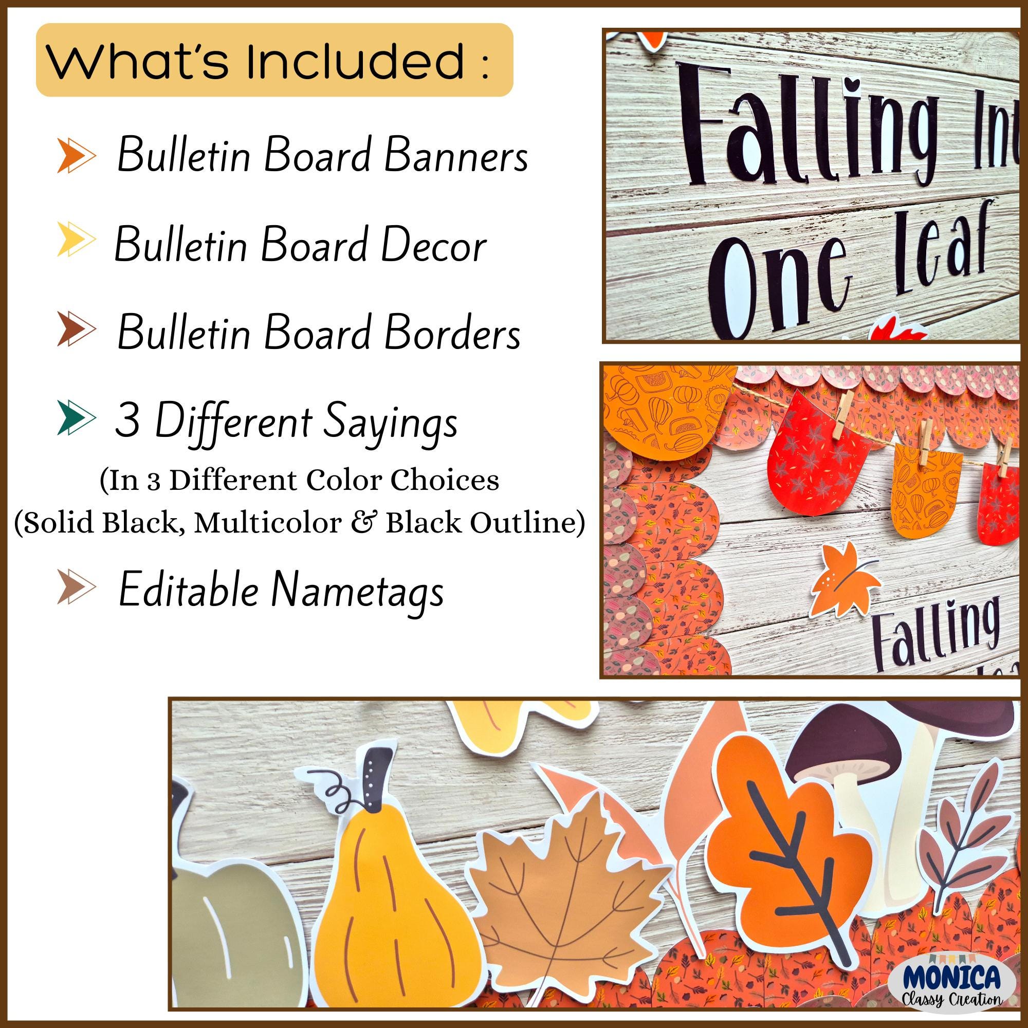 Boho Fall Bulletin Board Kit Pumpkin Patch Classroom Door Decor Autumn ...