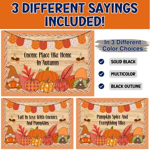 Fall Gnomes Bulletin Board Kit-pumpkin Gnome Classroom Door Decor ...