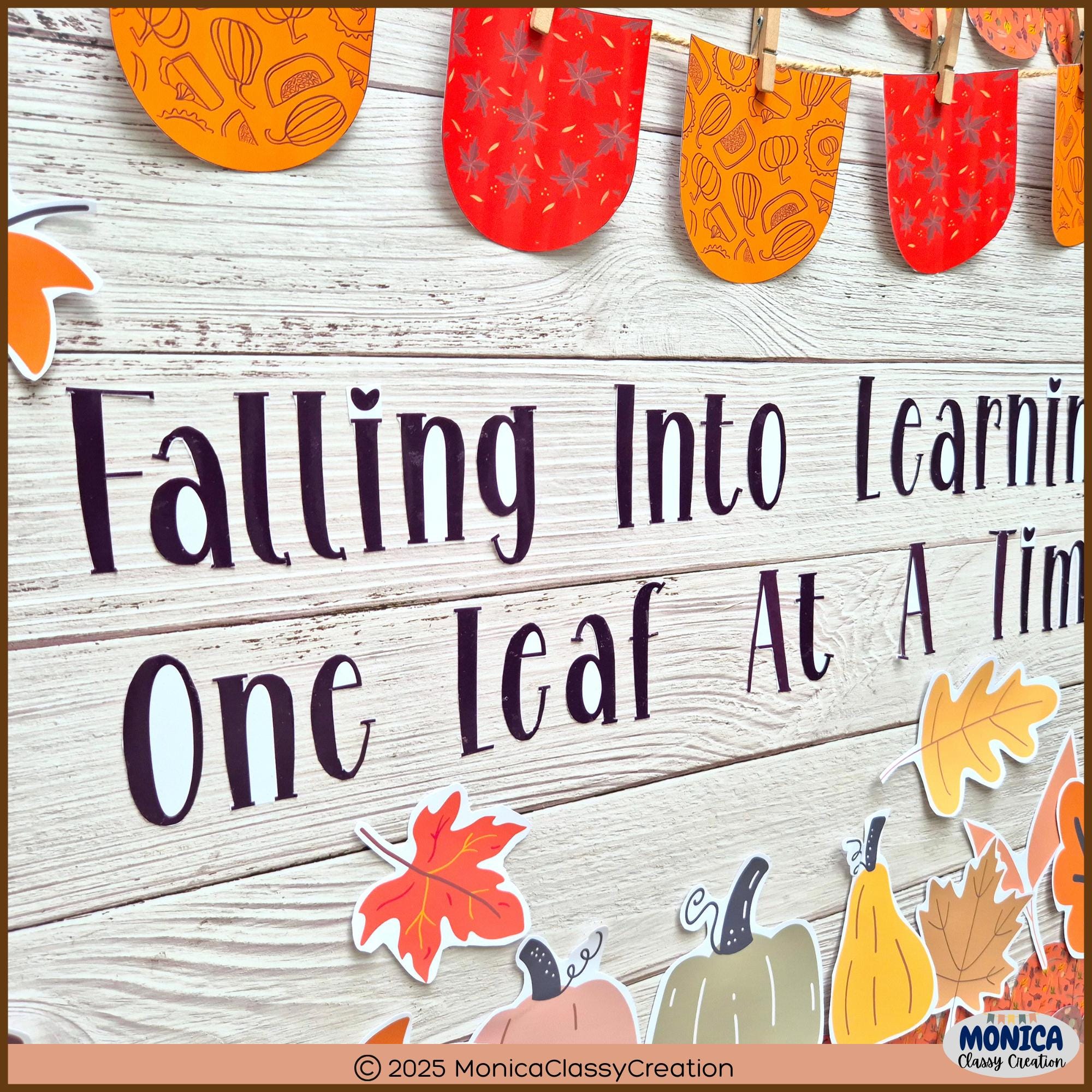 Boho Fall Bulletin Board Kit Pumpkin Patch Classroom Door Decor Autumn ...