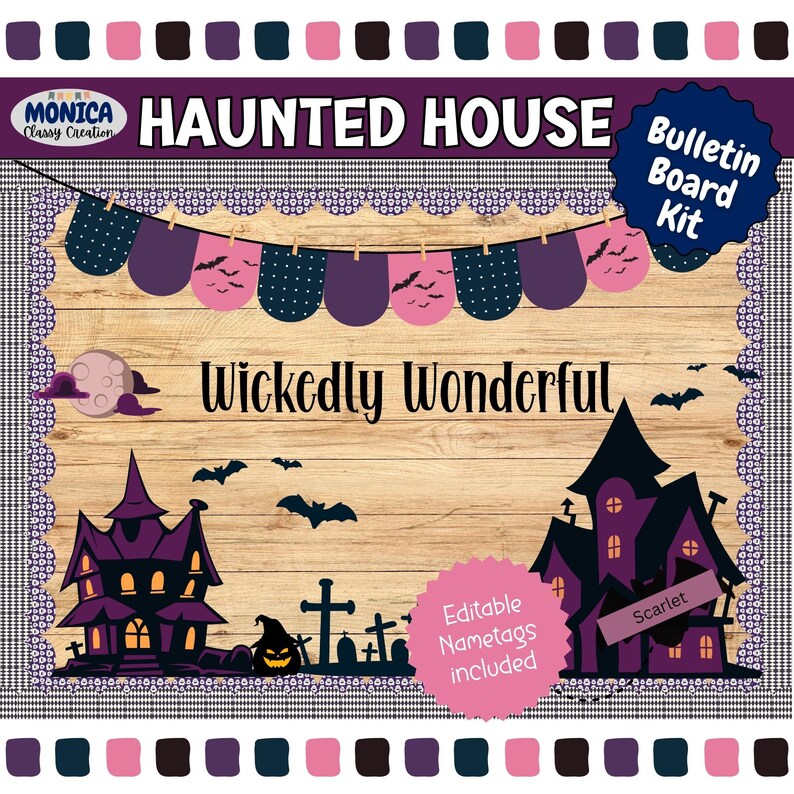 Haunted House Halloween Bulletin Board Kit-fall Classroom Door Decor ...