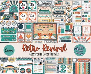 Boho Rainbow Classroom Decor Bundle, Editable, Calm Classroom Decor ...