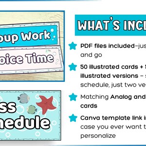 Pastel Classroom Schedule Cards With Pictures Canva Daily Visual ...
