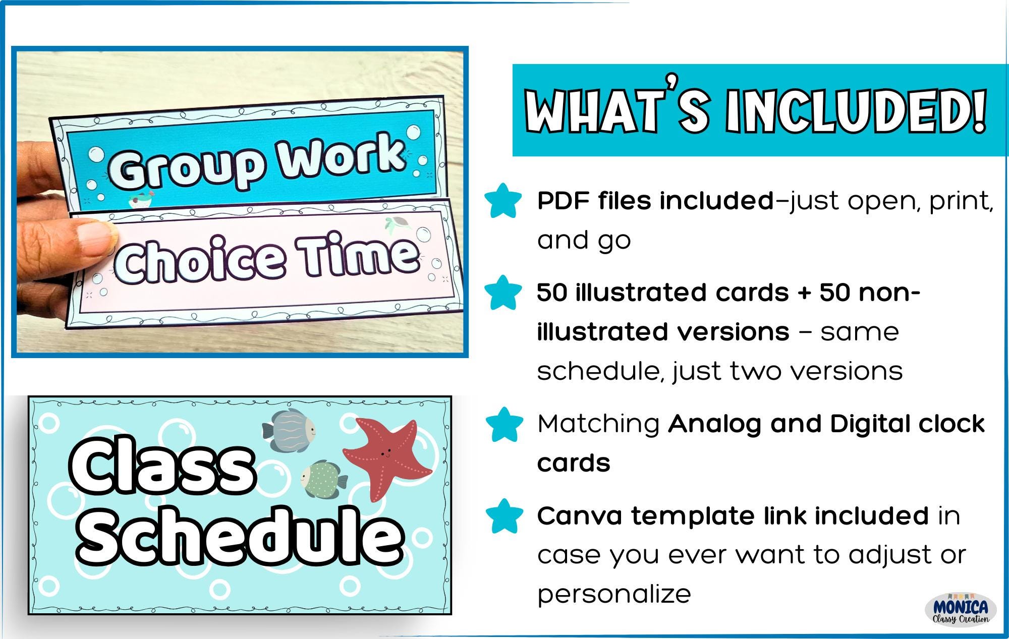 Pastel Classroom Schedule Cards With Pictures Canva Daily Visual ...