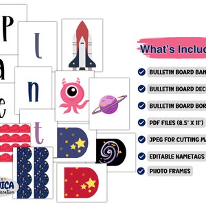 Outer Space Bulletin Board Kit- Space Theme Classroom Door Decor-star ...