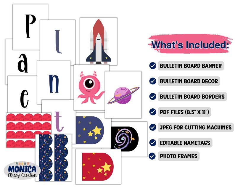 Outer Space Bulletin Board Kit- Space Theme Classroom Door Decor-star ...