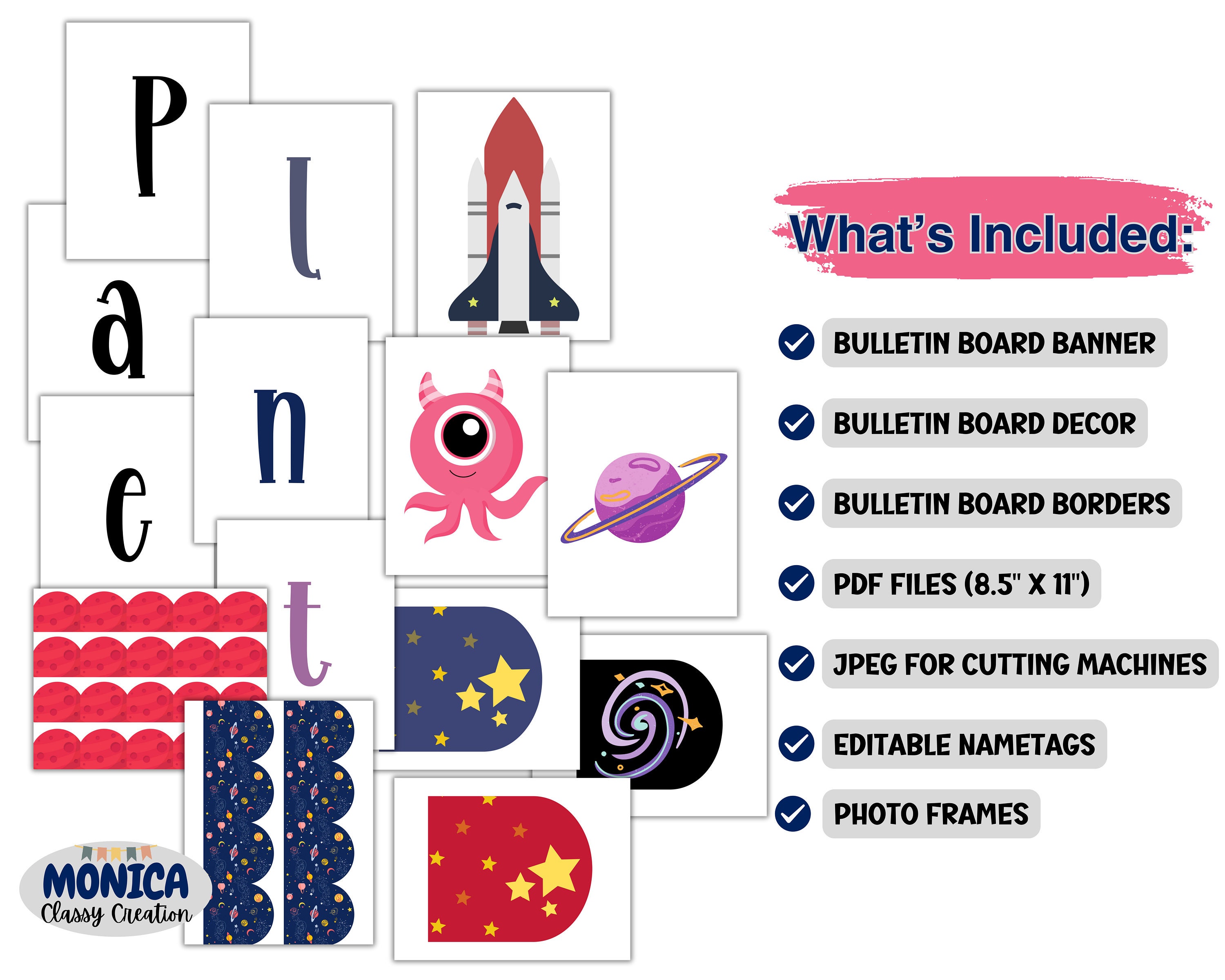 Outer Space Bulletin Board Kit- Space Theme Classroom Door Decor-star ...