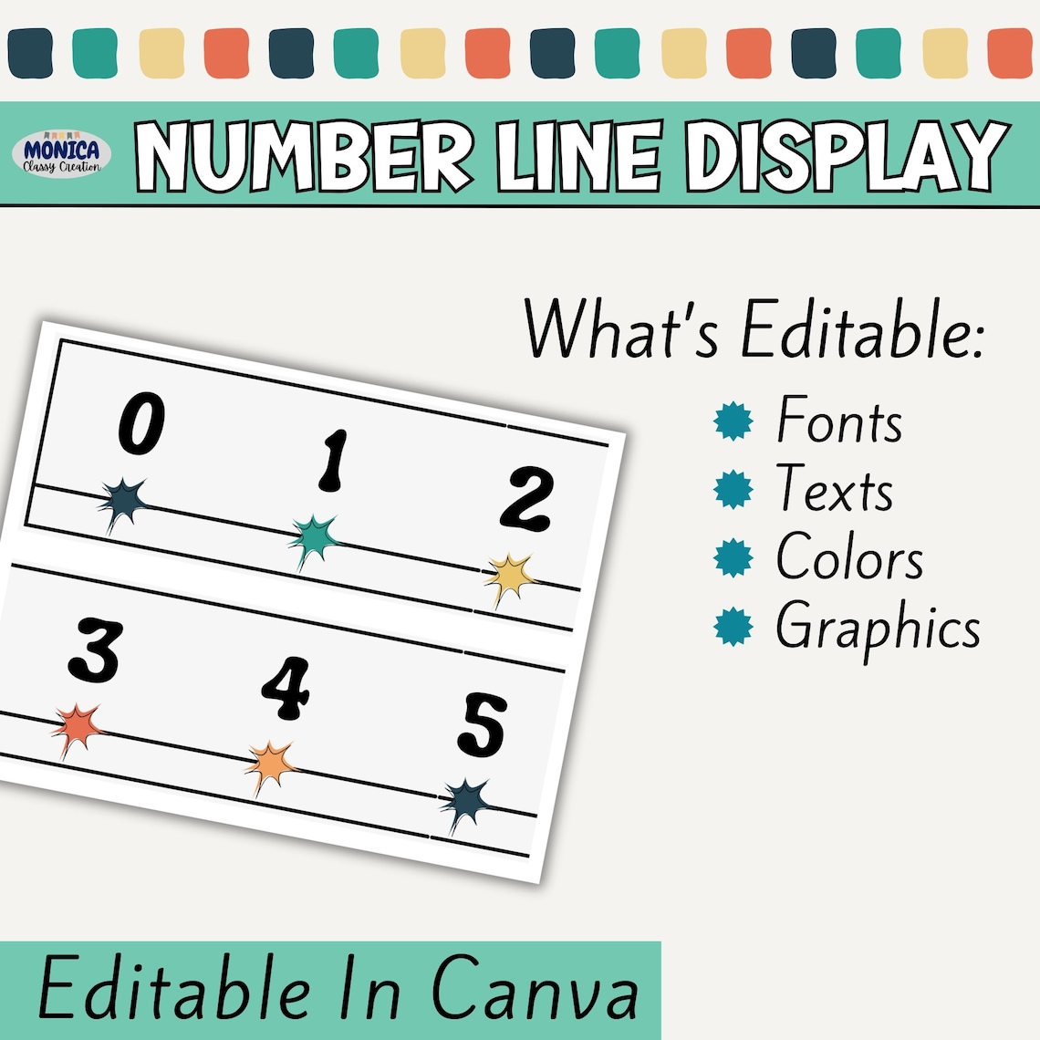 Classroom Number Lines 1-200 Display With Negatives-retro Groovy Back ...