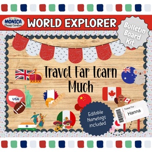 World Travel Adventure Bulletin Board Kit- Geography Theme Classroom ...