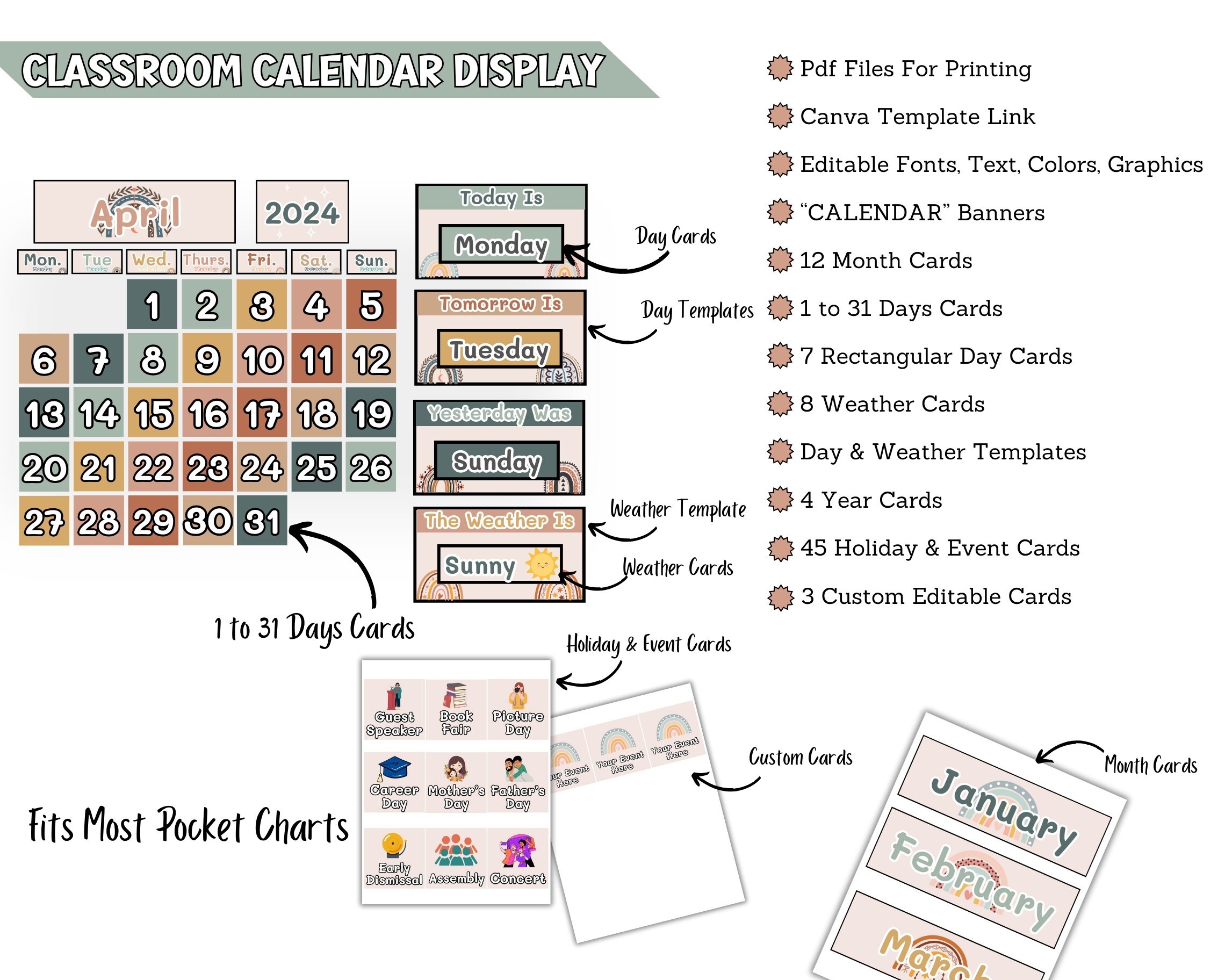 Boho Rainbow Classroom Decor Bundle-elementary Classroom Theme Ideas ...