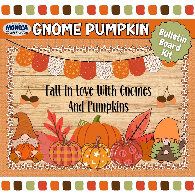 Fall Gnomes Bulletin Board Kit-pumpkin Gnome Classroom Door Decor ...