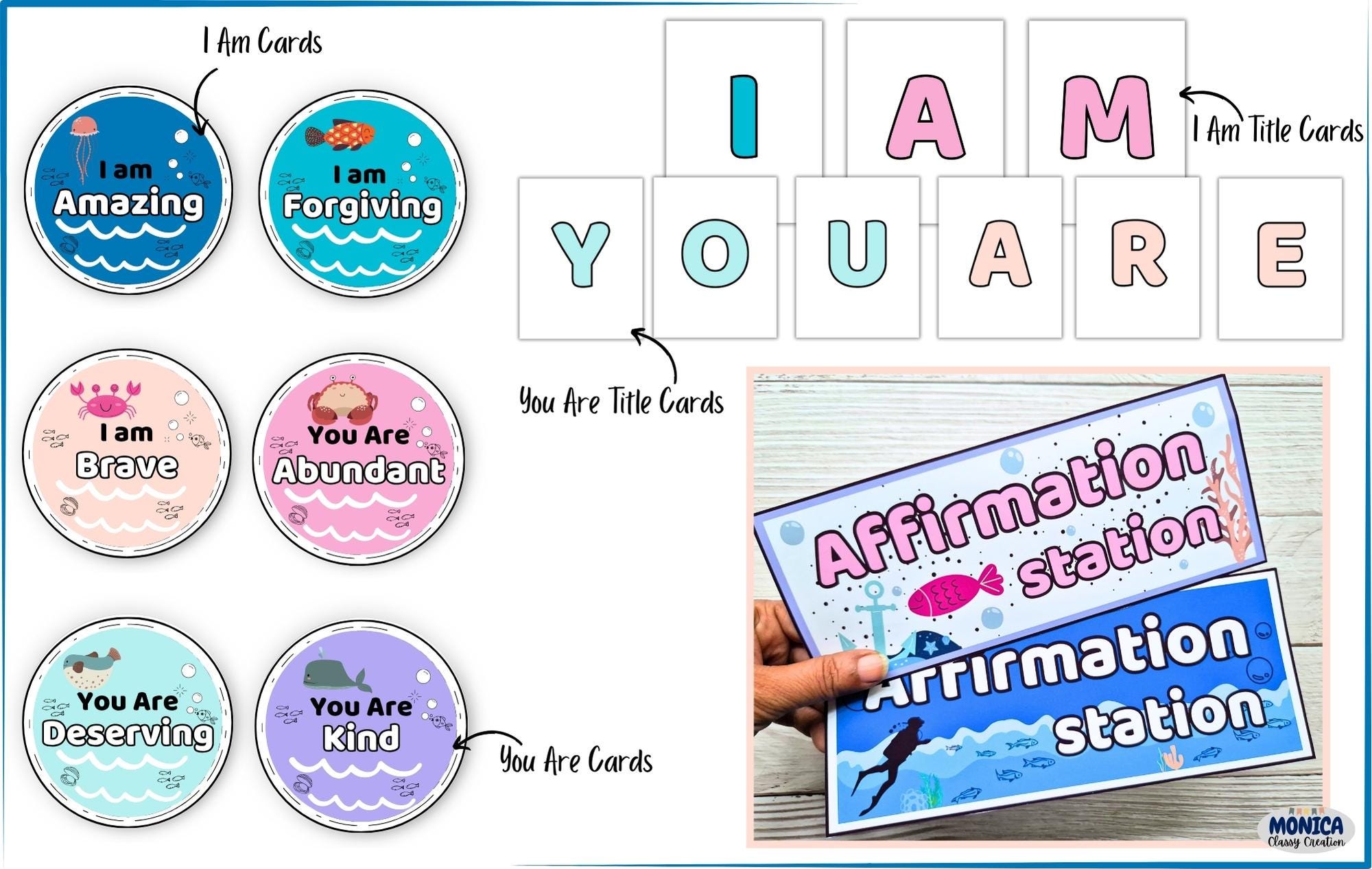 Classroom Mirror Affirmation Station for Kids-ocean Theme Classroom ...