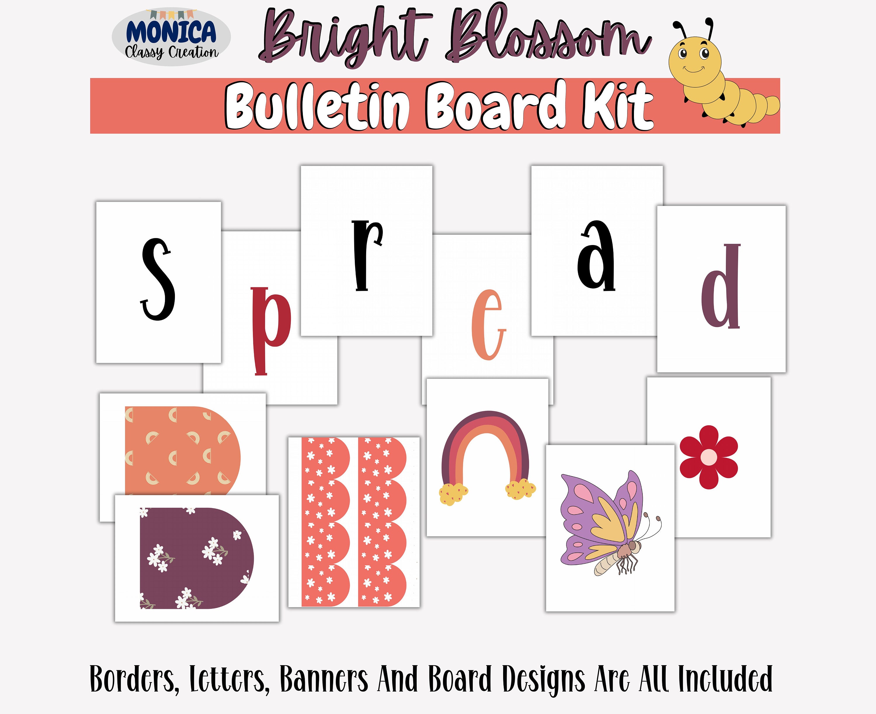 Bright Blossom Spring Bulletin Board Kit-colorful Flowers Classroom ...