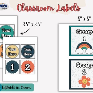 Retro Classroom Labels Sign Pack-teacher Toolbox - Etsy