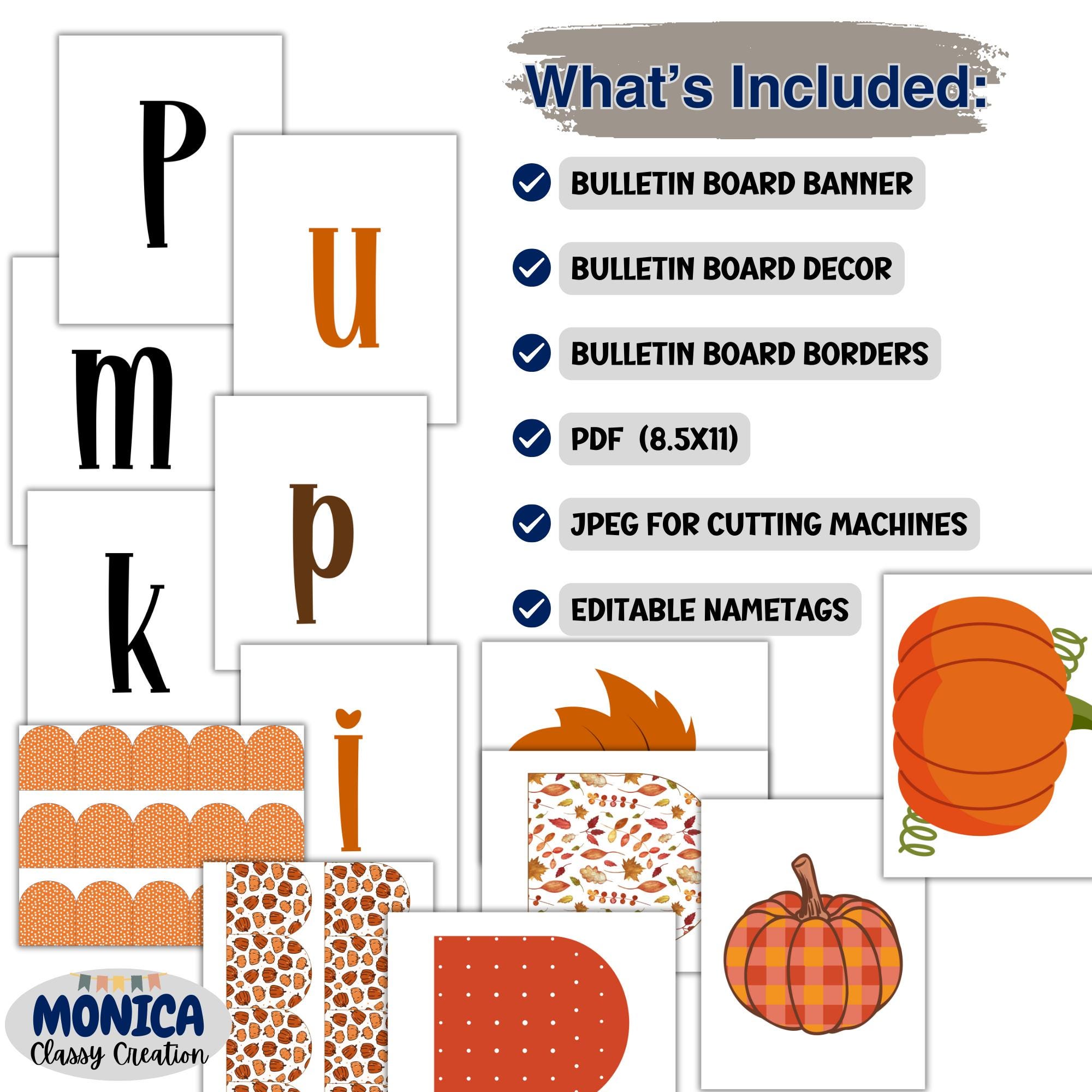 Fall Gnomes Bulletin Board Kit-pumpkin Gnome Classroom Door Decor ...