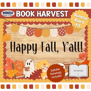 Fall Reading Bulletin Board Kit Library Autumn Classroom Decor Falling ...