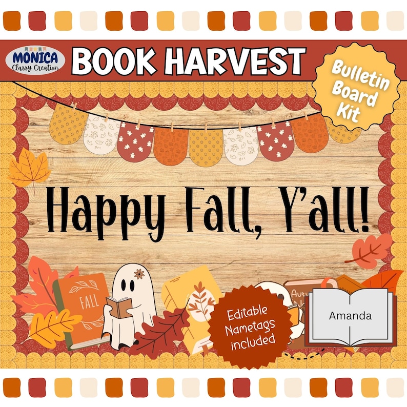 Fall Reading Bulletin Board Kit Library Autumn Classroom Decor Falling ...