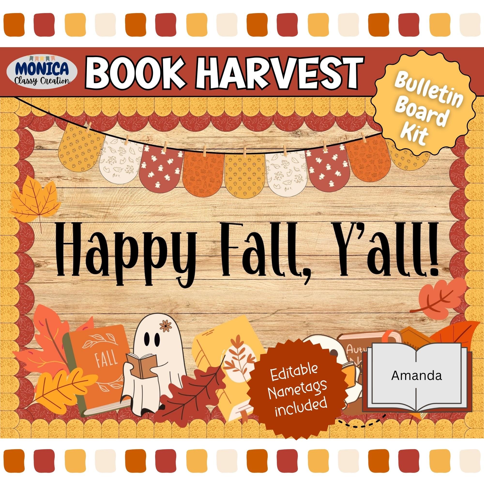 Fall Reading Bulletin Board Kit Library Autumn Classroom Decor Falling ...