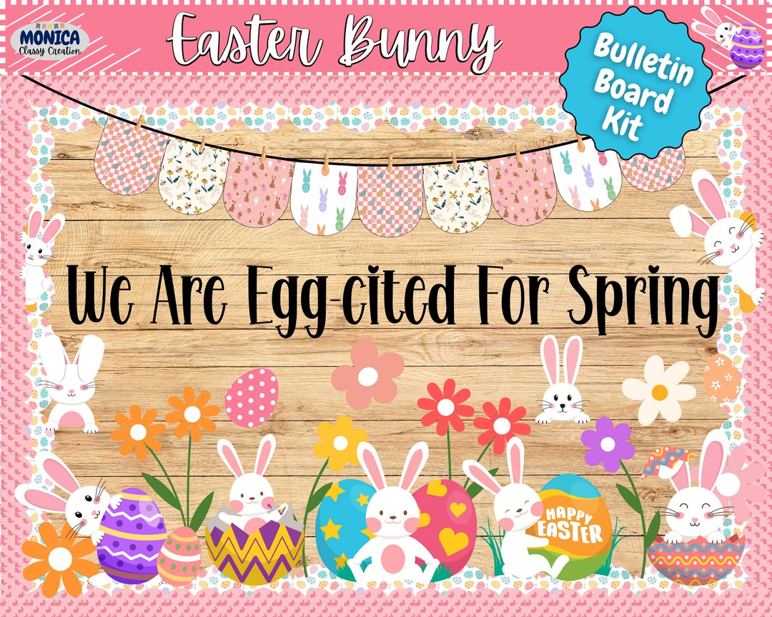Easter Bunny Bulletin Board Kit-spring Bulletin Board Kit-spring ...