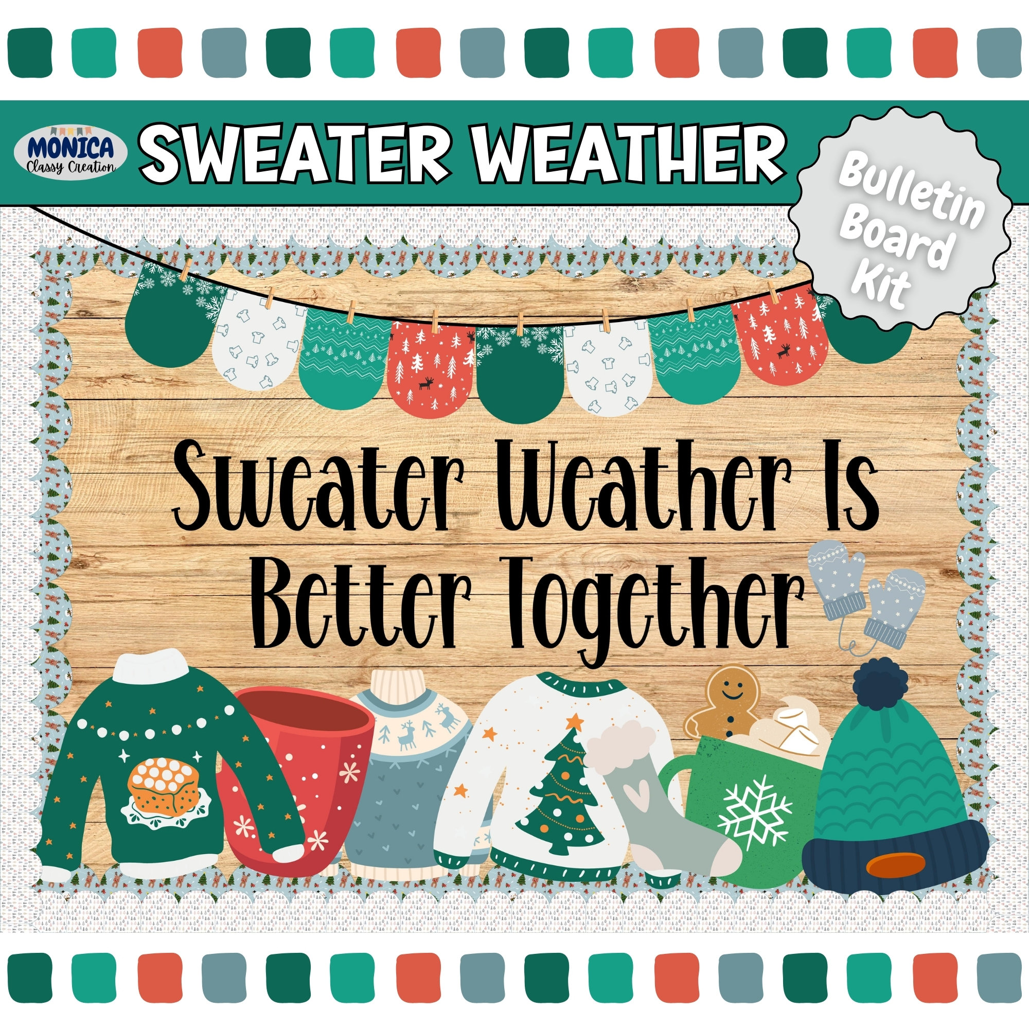 Sweater Weather Winter Bulletin Board Kit Ugly Sweater Christmas ...