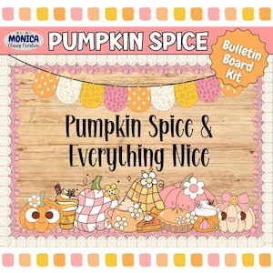 Pumpkin Spice Bulletin Board Kit Pumpkin Patch Pastel Fall Classroom ...