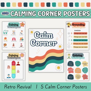 Retro Calm Down Corner Posters-feelings Thermometer-grounding ...