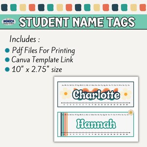 Classroom Student Desk Name Labels-retro Groovy Class Name Tags ...