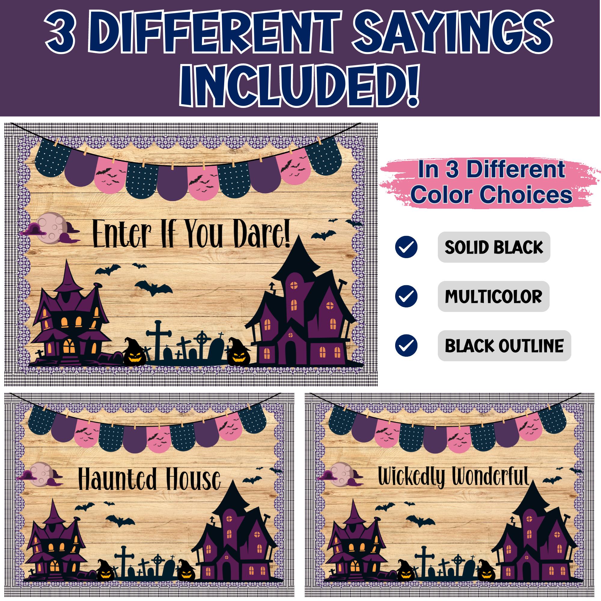 Haunted House Halloween Bulletin Board Kit-fall Classroom Door Decor ...