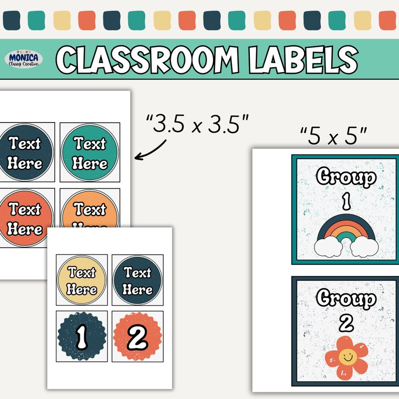 Retro Classroom Labels-school Supply Labels-bin Labels-teacher ...