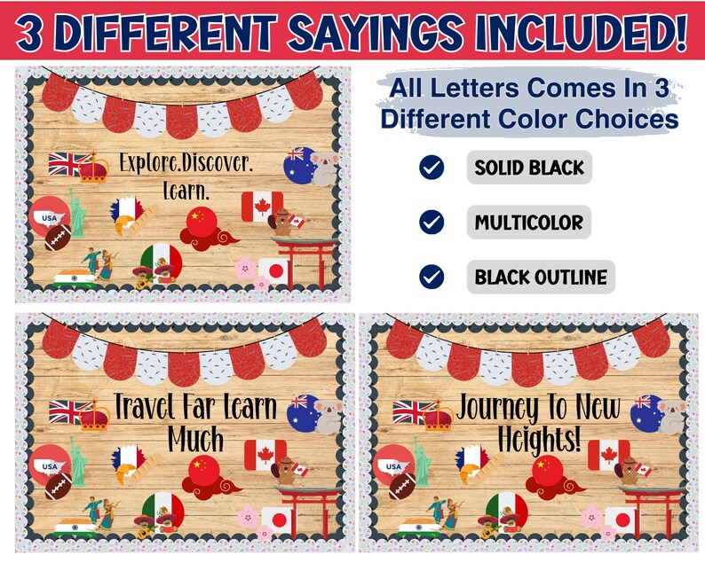 World Travel Adventure Bulletin Board Kit- Geography Theme Classroom ...