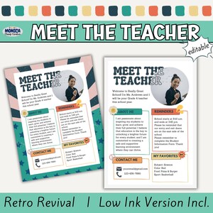 Retro Meet the Teacher Template-groovy Classroom Decor-editable Canva ...