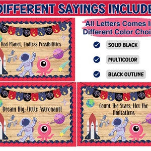 Outer Space Bulletin Board Kit- Space Theme Classroom Door Decor-star ...