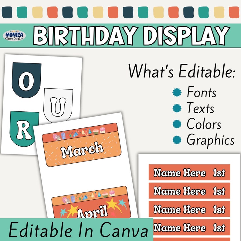 Classroom Birthday Bulletin Board Display-retro Groovy Classroom Decor ...