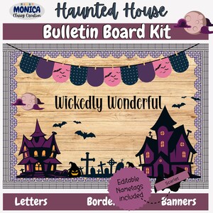 Haunted House Halloween Bulletin Board Kit-fall Classroom Door Decor ...