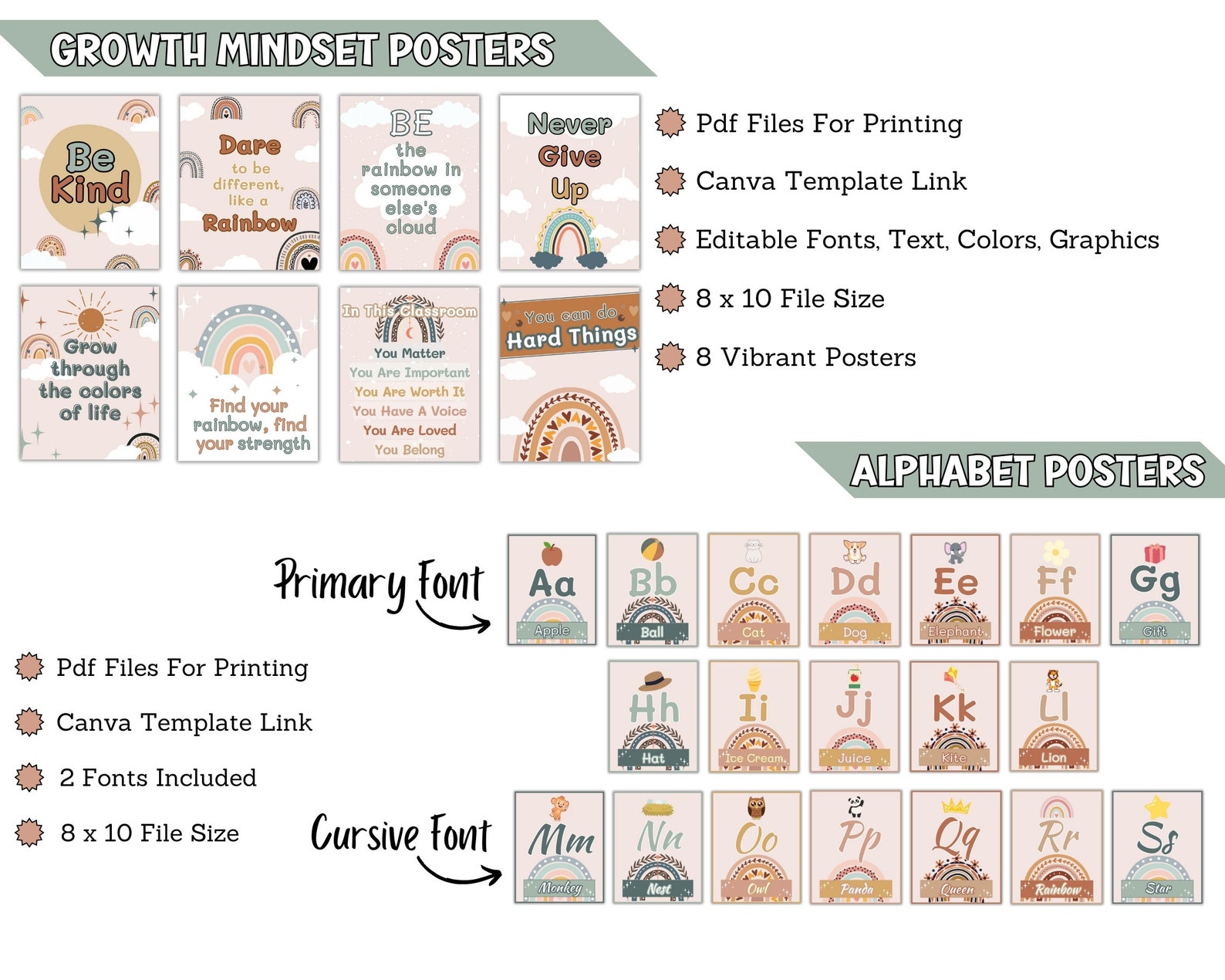 Boho Rainbow Classroom Decor Bundle-elementary Classroom Theme Ideas ...