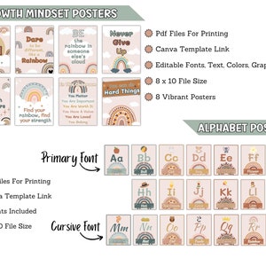 Boho Rainbow Classroom Decor Bundle-elementary Classroom Theme Ideas ...