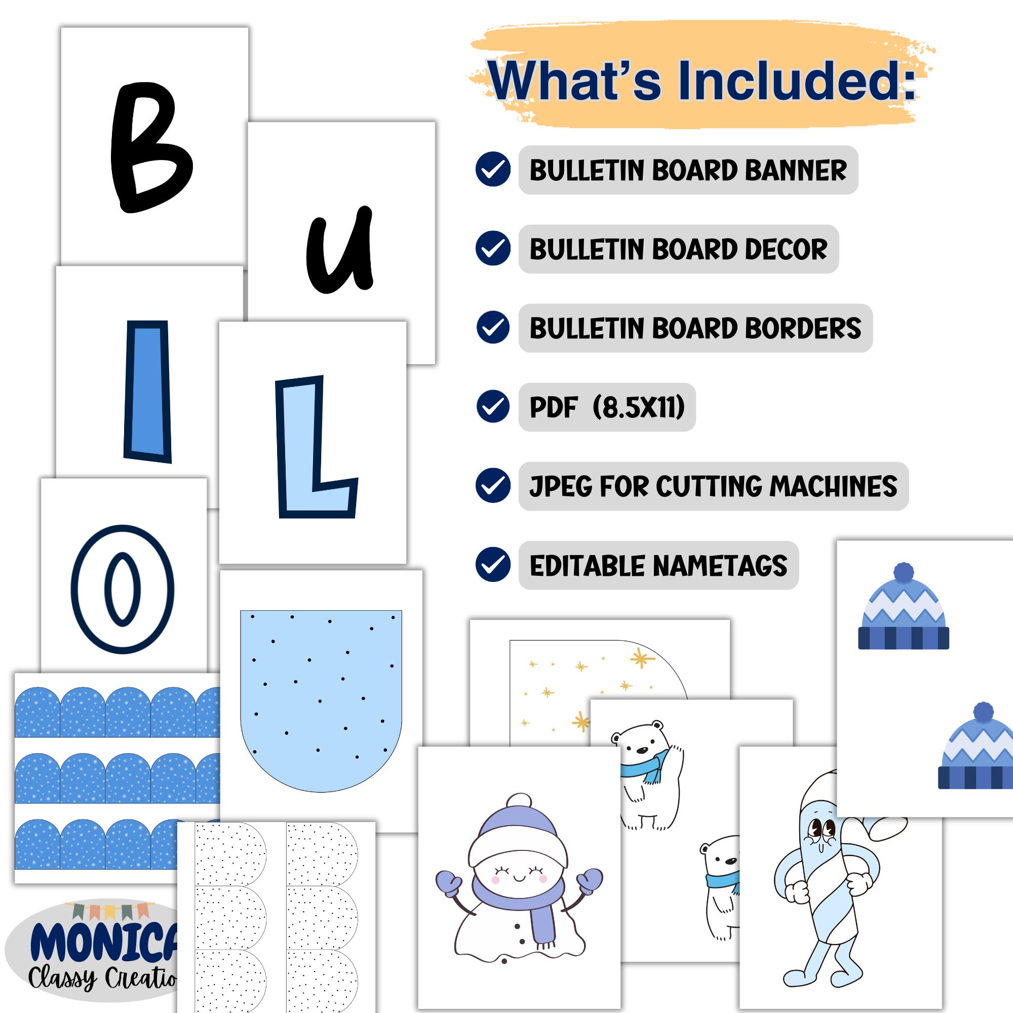 Winter Mitten Bulletin Board Kit-snowman Igloo Classroom Door Decor ...